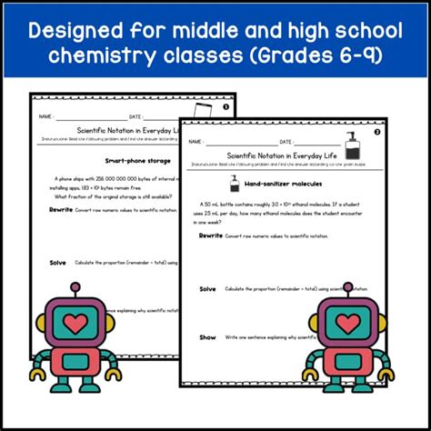 Scientific Notation In Everyday Life Real World Math Practice Worksheet G6 8