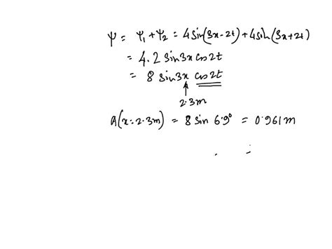 SOLVED Two Waves Travelling In Opposite Directions Produce A Standing Wave The Individual Wave