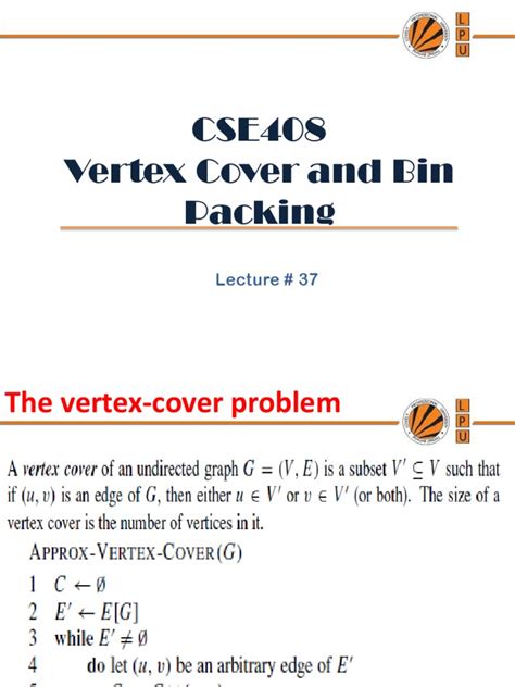 Lecture 37 Vertex Cover And Binpacking Pdf Computational Problems