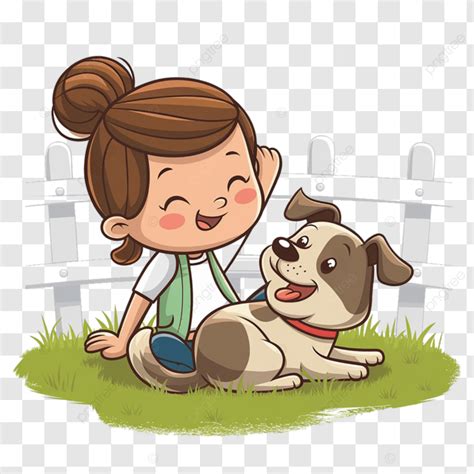친절한 개와 함께 휴식을 취하는 소녀의 귀여운 장면 소녀와 강아지의 귀여운 장면 좋은 순간 소녀와 개 만화 Png 일러스트 및 이미지 에 대한 무료 다운로드 Pngtree