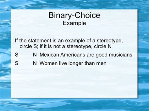 binary choice presentation