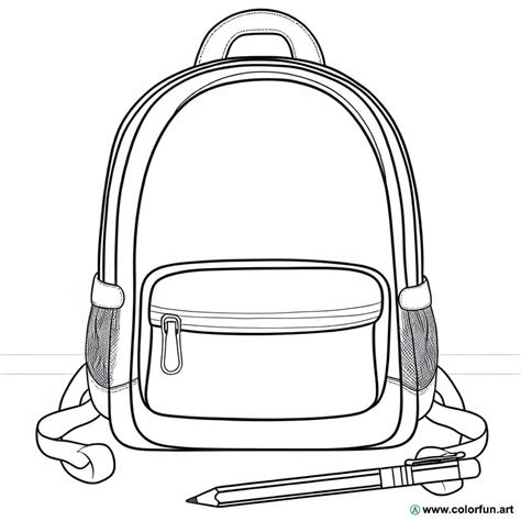Cartable Boekentas Coloriage Borsa Kleurplaat Cartera Malvorlage Tasche