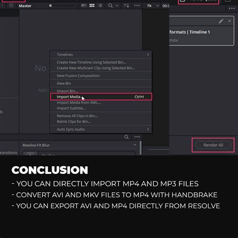Importing And Exporting Different File Formats In DaVinci Resolve Edits