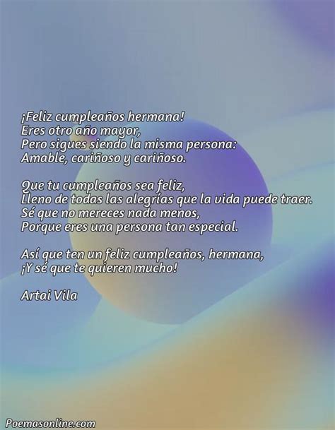 Cinco Poemas para Hermana Mayor en su Cumpleaños Poemas Online