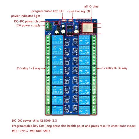 Taidacent DC V Channel Relay Wifi Smart Switch CH ESP WROOM Relay Board ESP Home Relay