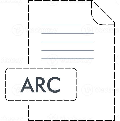 Arc File Format Icon Rounded Dashed Outline 66497074 Png