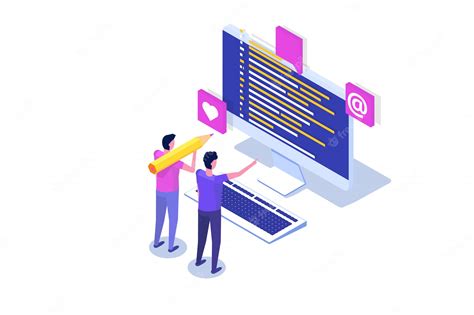 Premium Vector Coding Software Development Programming Isometric
