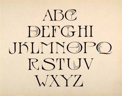 Art Nouveau Text Art Nouveau Typography Typography Alphabet Hand