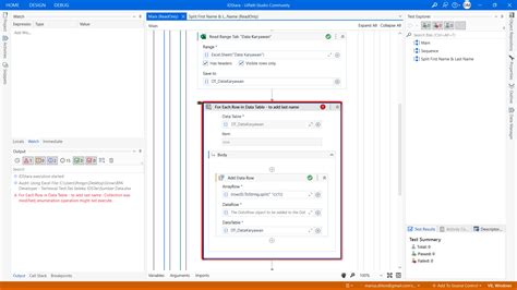 For Each Row In Datatable Error Collection Was Modified Enumeration