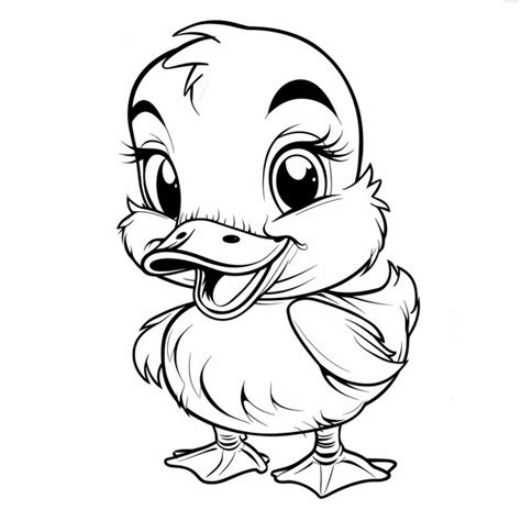 Illustration Smiling Duck With Ribbon Premium Ai Generated Image