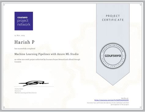 Harish Parthasarathy On Linkedin Machinelearning Ml Azure Ai Project Coursera