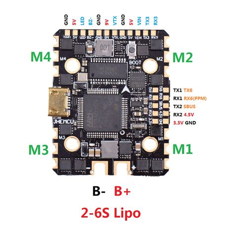 20x20mm Jhemcu Ghf420aio F4 Osd Flight Controller W 5v 9v Bec And Current Sensor Aio 20a Bl S 2