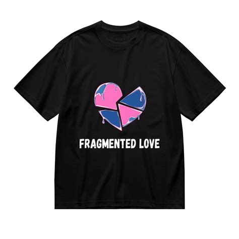 Black T Shirts For Men Fragmented Love Heart Print Mens Graphic Tees