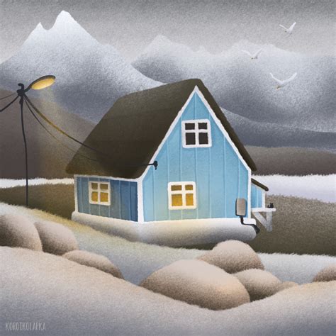 Иллюстрация Зимний домик