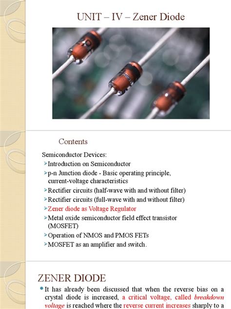 Beee Unit Iv Lecture 6 Descargar Gratis Pdf Diode Mosfet