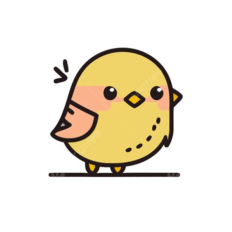 귀여운 새 그리기 벡터 일러스트 레이 션 흰색 배경에 만화 병아리를 묘사한 직계 아이콘 플랫 아이콘 및 드리블에 의한 벡터 일러스트 비핸스 Hd Png 일러스트 및