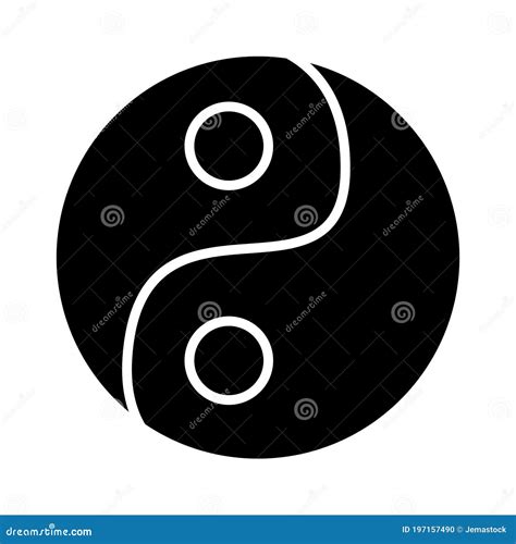 Yin Yang Symbol Silhouette Style Icon Stock Vector Illustration Of Black Balance 197157490