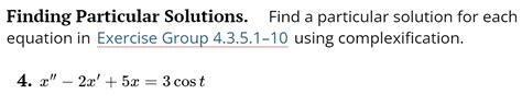 solved finding particular solutions find a particular