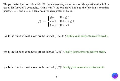 Solved The Piecewise Function Below Is Not Continuous