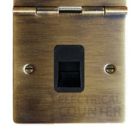 Antique Brass 1 Gang Telephone Master Floor Socket