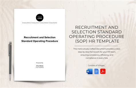 Recruitment and Selection Standard Operating Procedure (SOP) HR Template in Word, PDF, Google ...