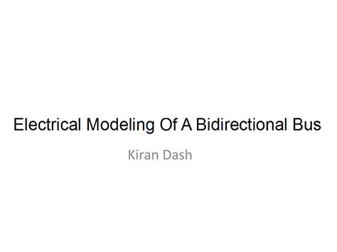 Bidirectional Bus Modelling Ppt Computer Networking Computing