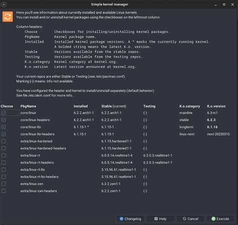 Changing Kernel Guide Kernel Boot Graphics Hardware EndeavourOS