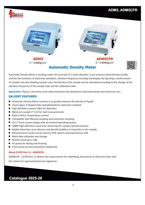Portable Density Meter Labman Automatic Density Meter Manufacturer