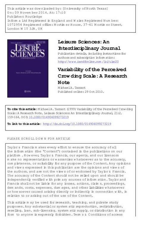 PDF Variability Of The Perceived Crowding Scale A Research Note DOKUMEN TIPS