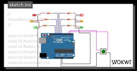 Semaforo Pedonale Finito Wokwi Esp32 Stm32 Arduino Simulator