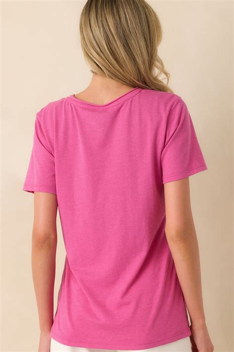 Z Supply Modern Pocket Tee In Island Pink Cotton Red Dress