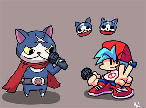 Yo Kai Funkin Concept 4 Hovernyan And Darknyan Yo Kai Watch Amino