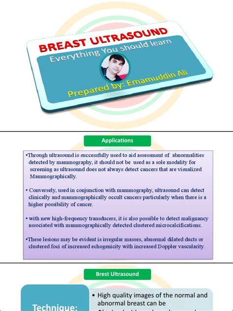 Ultrasound In Breast Imaging A Guide To Technique Anatomy And