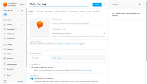 dialogflow v2 setup