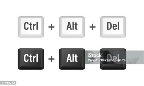 Ctrl Alt Del Shortcut Keys Keyboard Keys Computer Button Vector Stock