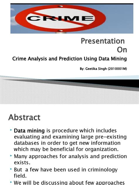 presentation on crime analysis and prediction using data mining