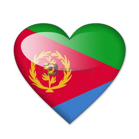 Eritrea Flag In Heart Shape Isolated On White Background By Pinkblue Vectors And Illustrations