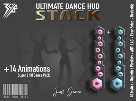 Second Life Marketplace Dance Hud Stack 40 Invites 14 Animations