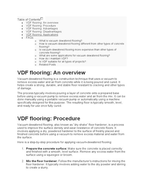 vdf flooring pdf concrete flooring