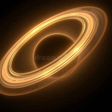 A Planetary Ring System Glowing In Soft Gold And Silver Tones Stock Illustration Illustration