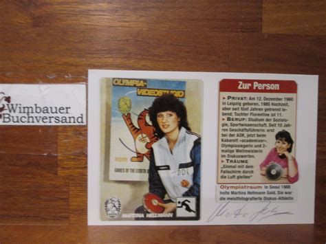 Original Autogramm Martina Hellmann Ddr Olympia Diskus Autogramm