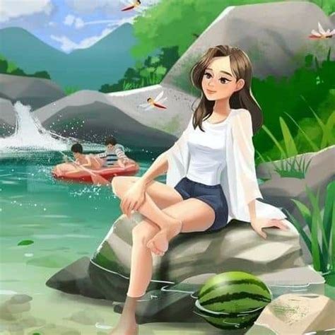 𝓟𝓲𝓷 𝓟𝓸𝓸𝓳𝓪 만화 소녀 그리기 귀여운 만화 배경화면 소녀 만화
