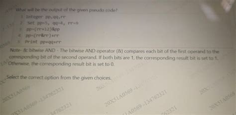 What Will Be The Output Of The Given Pseudo StudyX