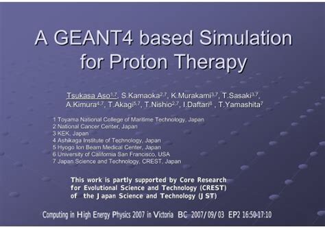 A Geant4 Based Simulation For Proton Therapy