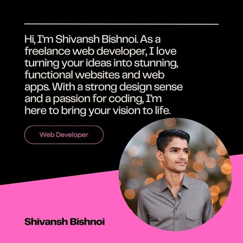 Shivansh Bishnoi On Linkedin Hi Im Shivansh Bishnoi A Web Developer Skilled In Html Css