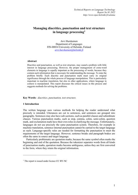 Pdf Managing Diacritics Punctuation And Text Structure In Language Processing 1