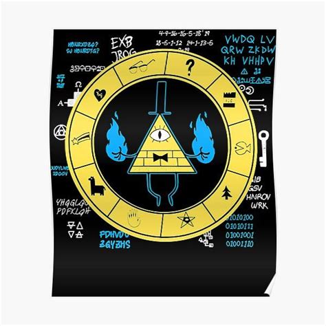 Gravity Falls Bill Cipher Zodiac Premium Matte Vertical Poster Sold