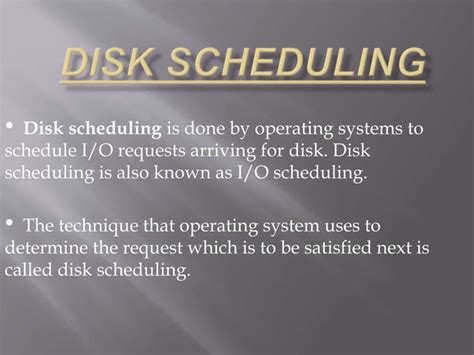Disk Scheduling Algorithm In Operating System Ppt