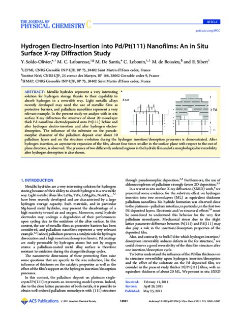 Pdf Hydrogen Electro Insertion Into Pdpt111 Nanofilms An In Situ