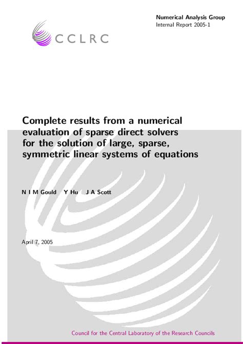 Pdf Complete Results From A Numerical Evaluation Of Sparse Direct Solvers For The Solution Of
